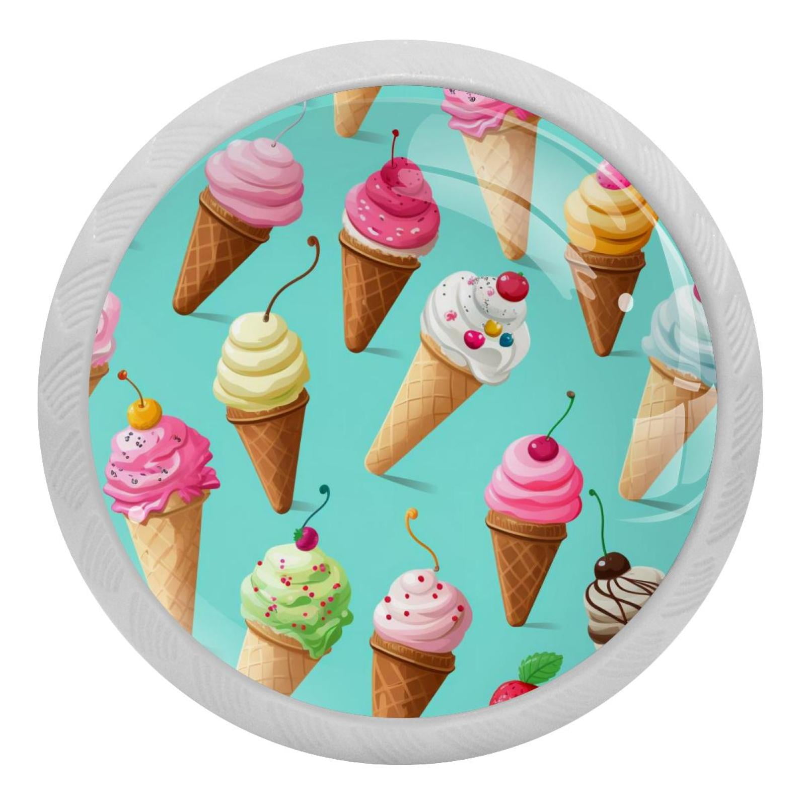 Ice Cream Glow-in-the-Dark Fluorescent Drawer Pulls with Screws - 4 ...