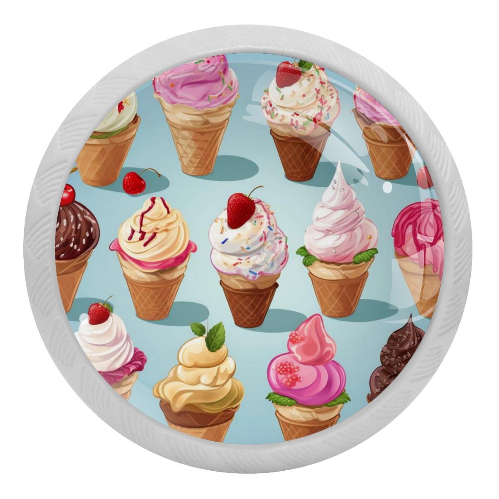 Ice Cream Glow-in-the-Dark Round Cabinet Knobs - Fluorescent Drawer ...