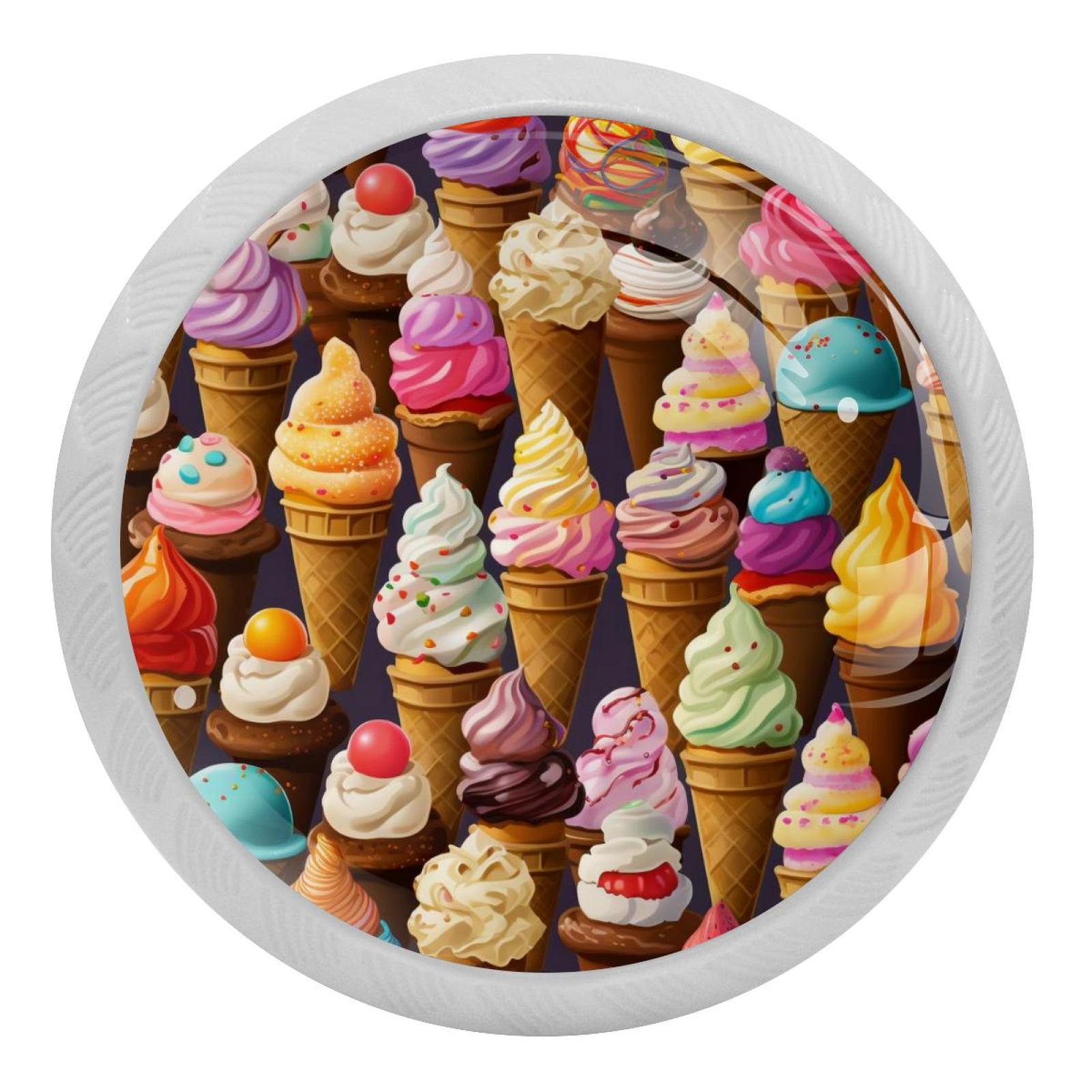 Ice Cream Glow-in-the-Dark Round Cabinet Knobs - Fluorescent Drawer ...