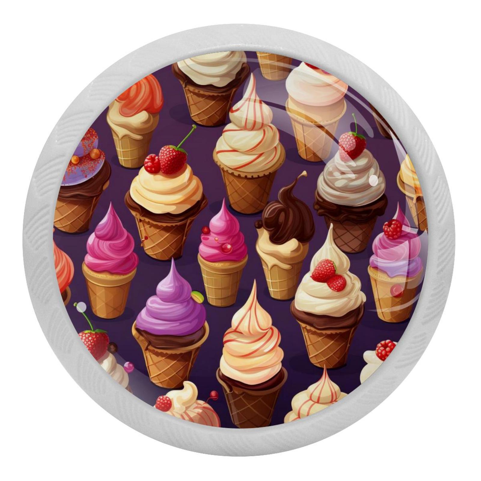 Ice Cream Glow-in-the-Dark Round Cabinet Knobs - Fluorescent Drawer ...