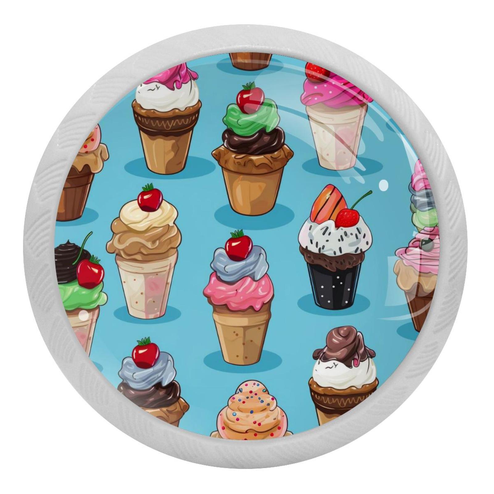 Ice Cream Glow-in-the-Dark Round Cabinet Knobs - Fluorescent Drawer ...