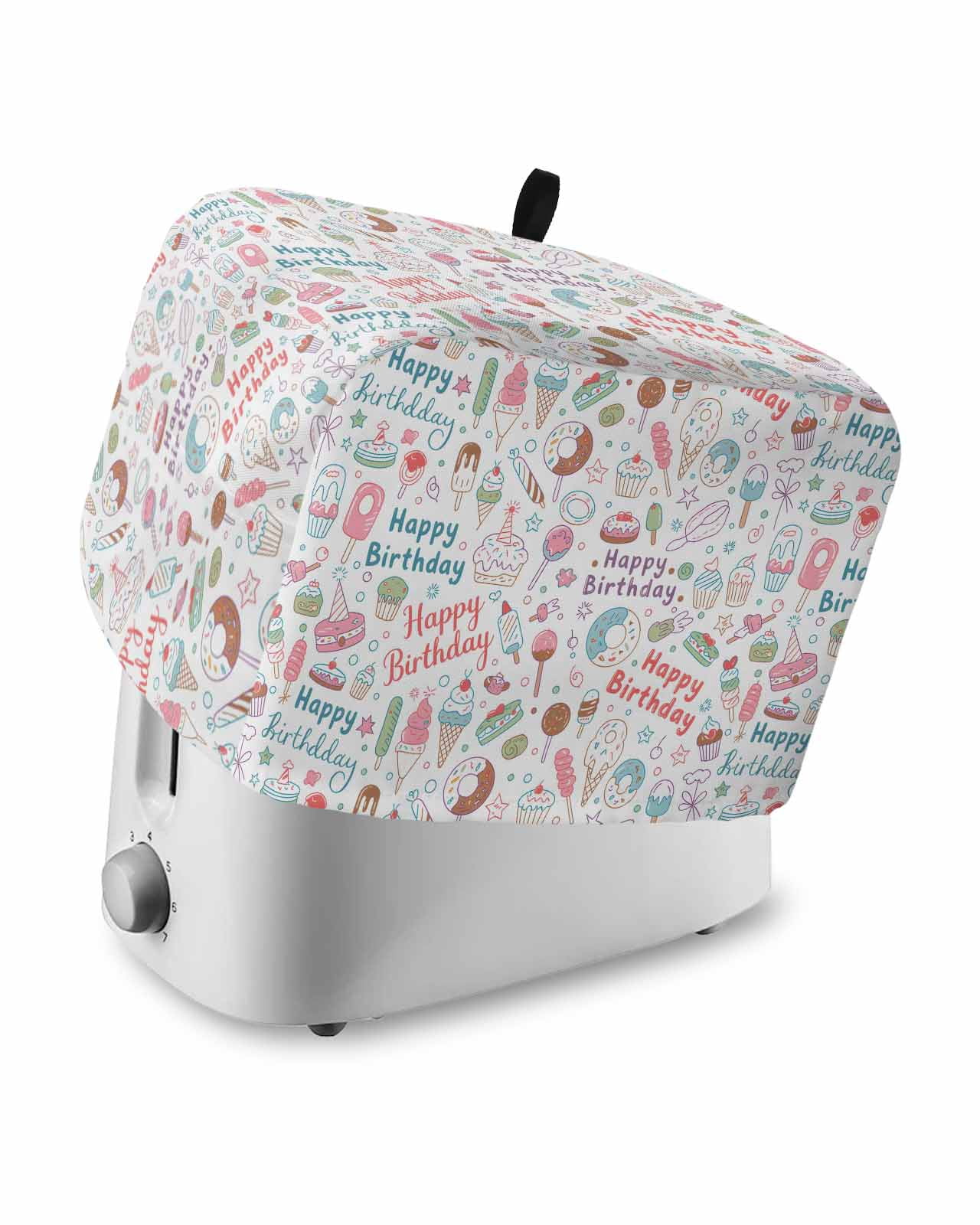 Ice Cream Happy Birthday Toaster Cover 2 Slice, Small Kitchen Appliance ...