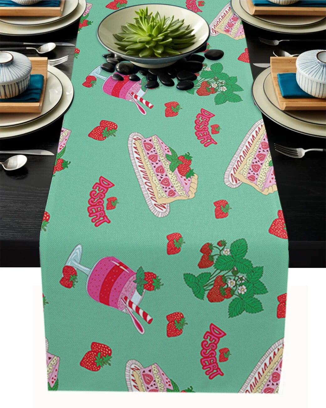 Ice Cream Ice Cream Cake Table Runner for Dining Table Kitchen Table ...