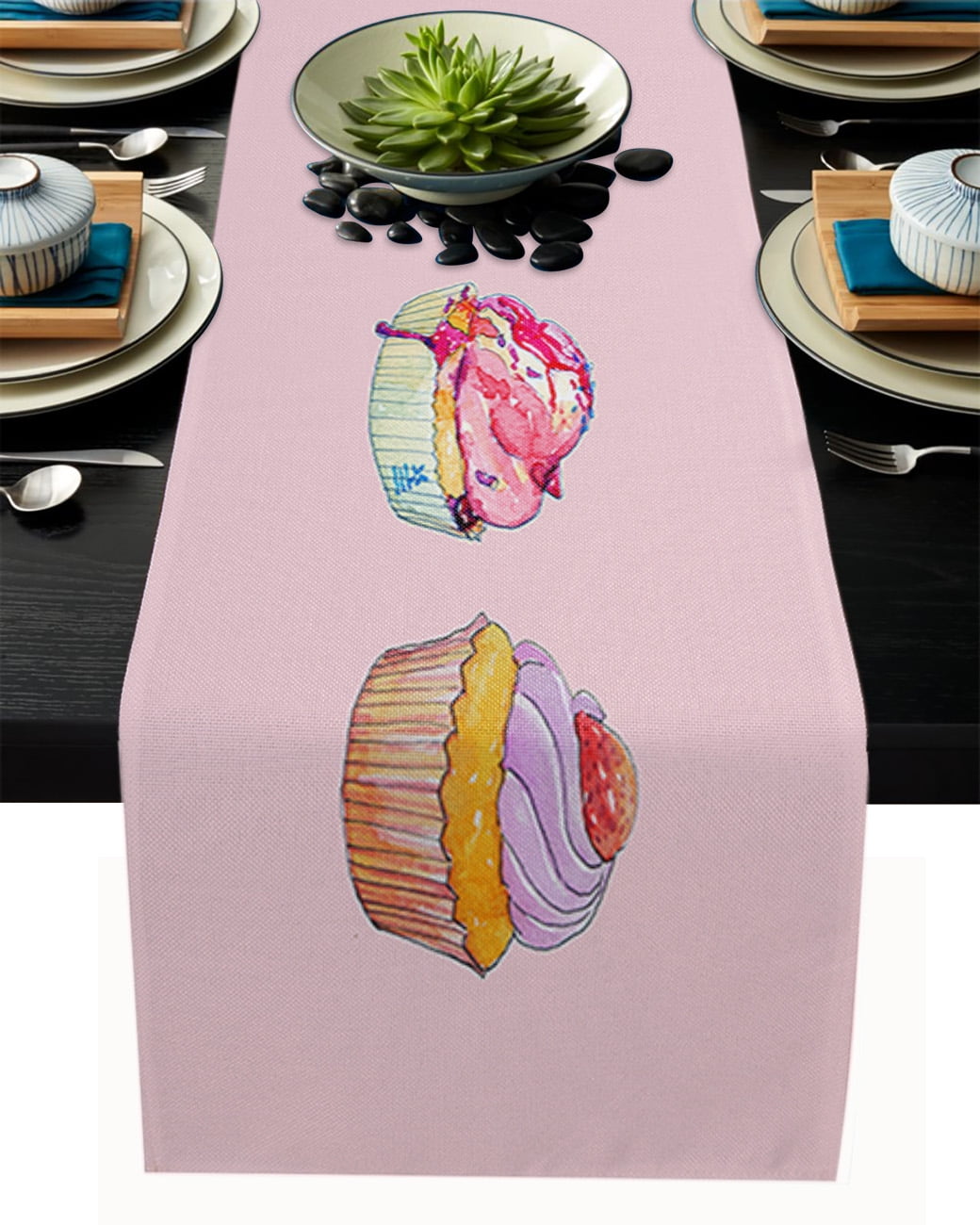 Ice Cream Ice Cream Cake Table Runner for Dining Table Kitchen Table ...