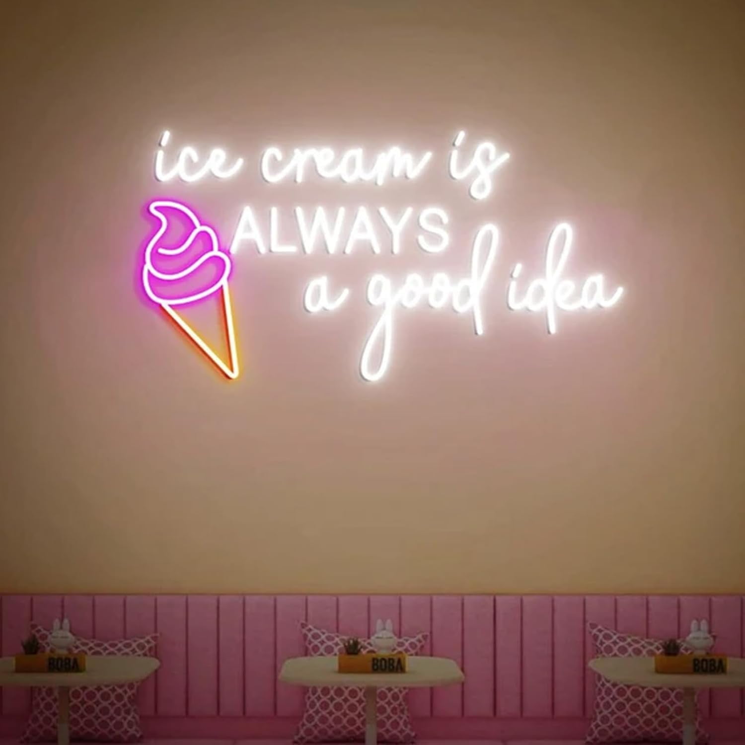 Ice Cream Is Always A Good Idea Sign 20 inches Led Ice Cream Light Up ...