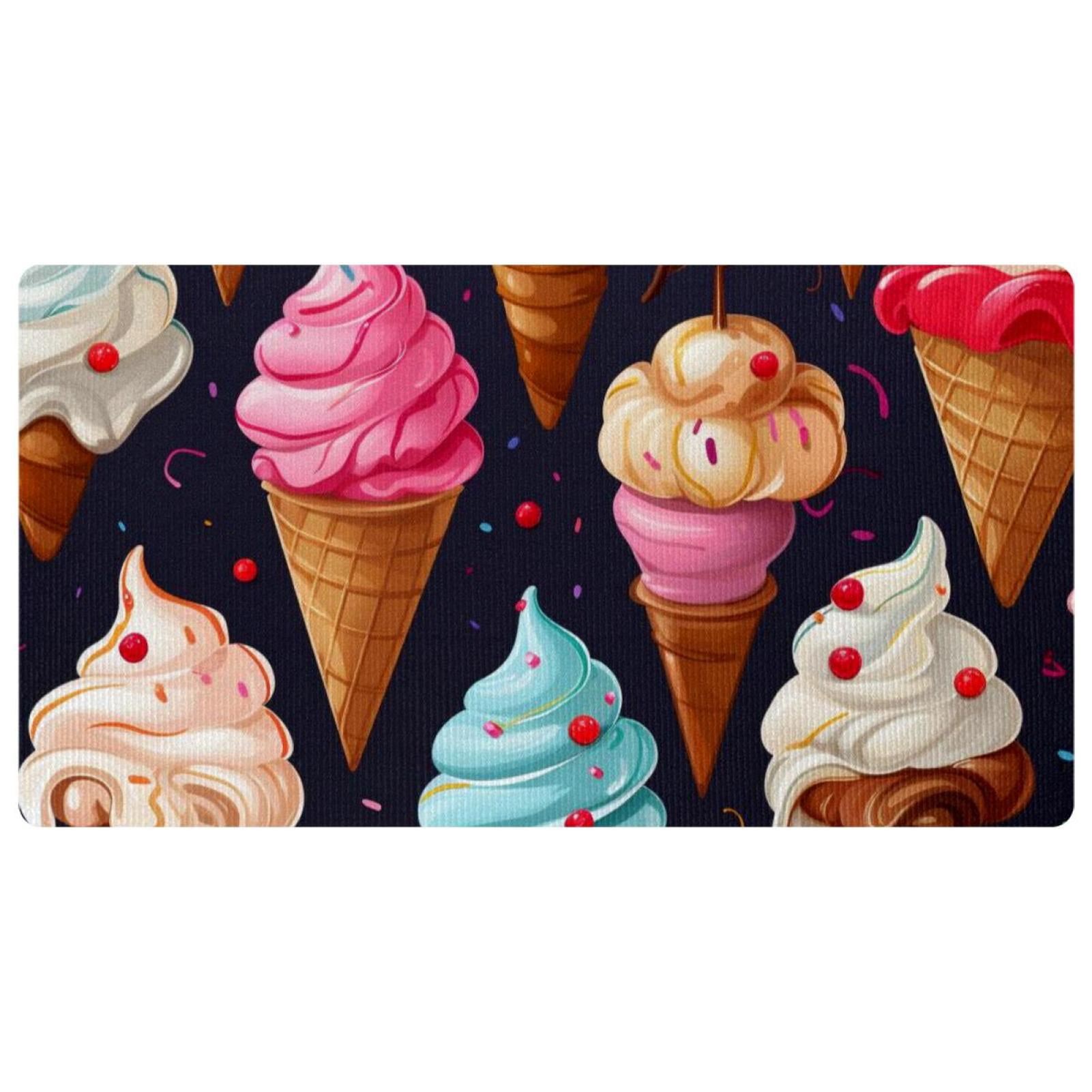 Ice Cream Kitchen Rug, Absorbent Runner Mat for Floor, Washable ...