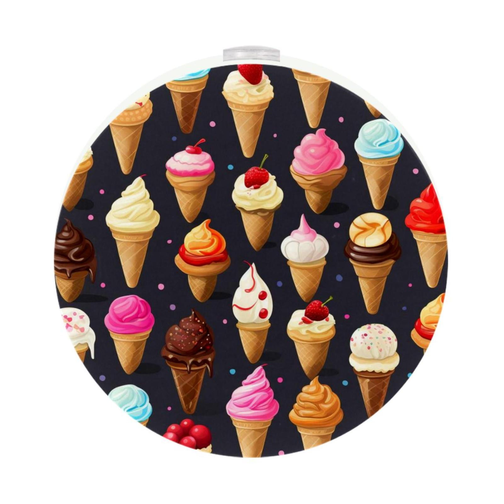 Ice Cream LED Round Night Light-2PCS, Plug-in Dusk-to-Dawn Auto Sensor ...