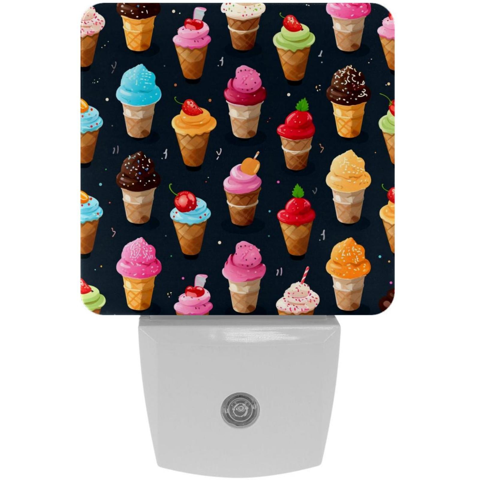 Ice Cream LED Square Night Light - Energy Efficient Plug-in Nightlight ...