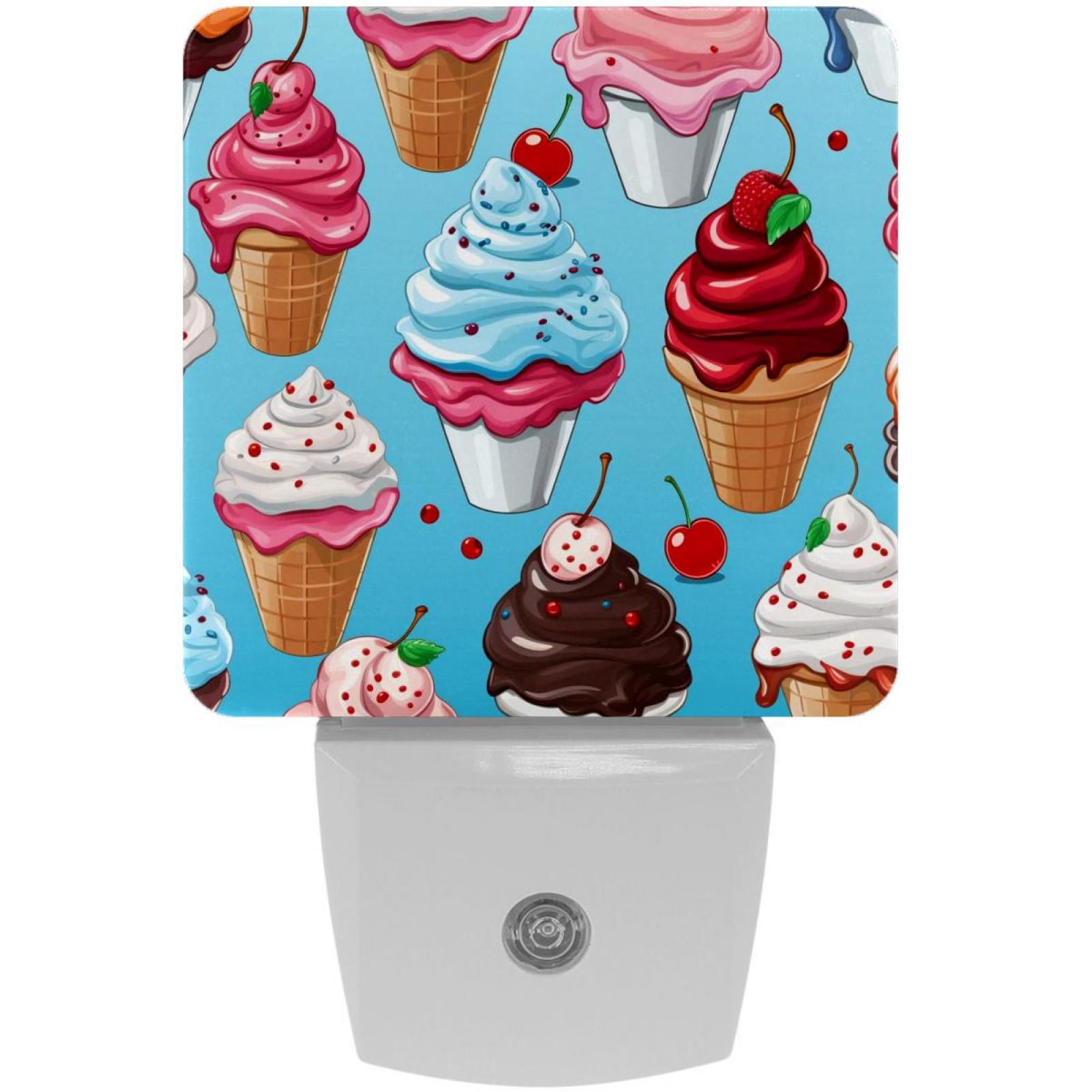 Ice Cream LED Square Night Light - Small and Bright Square-shaped LED ...