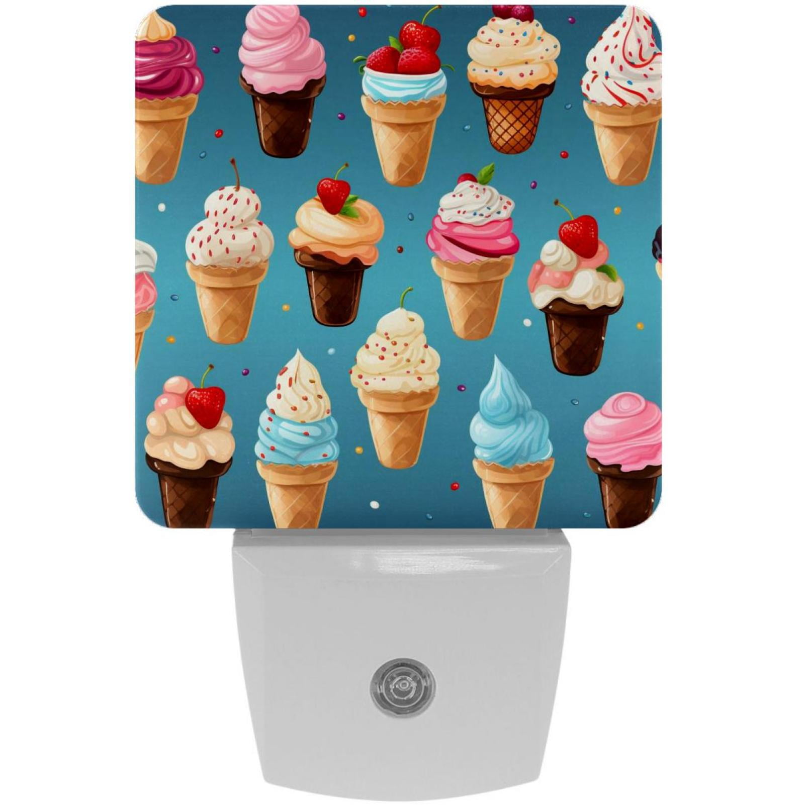 Ice Cream LED Square Night Lights - Modern and Versatile Plug-in ...