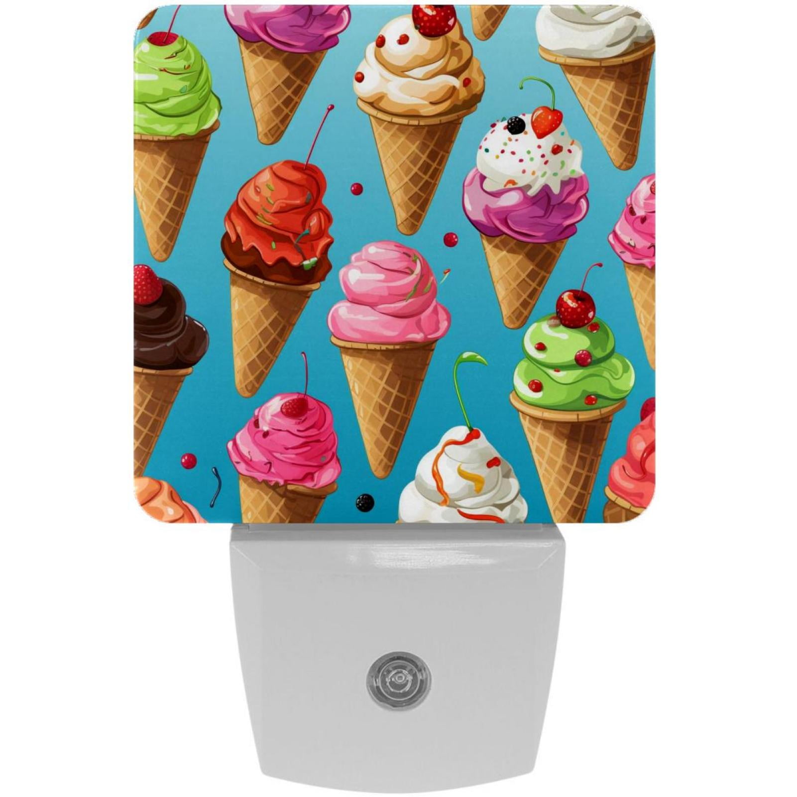 Ice Cream LED Square Night Lights - Modern and Versatile Plug-in ...