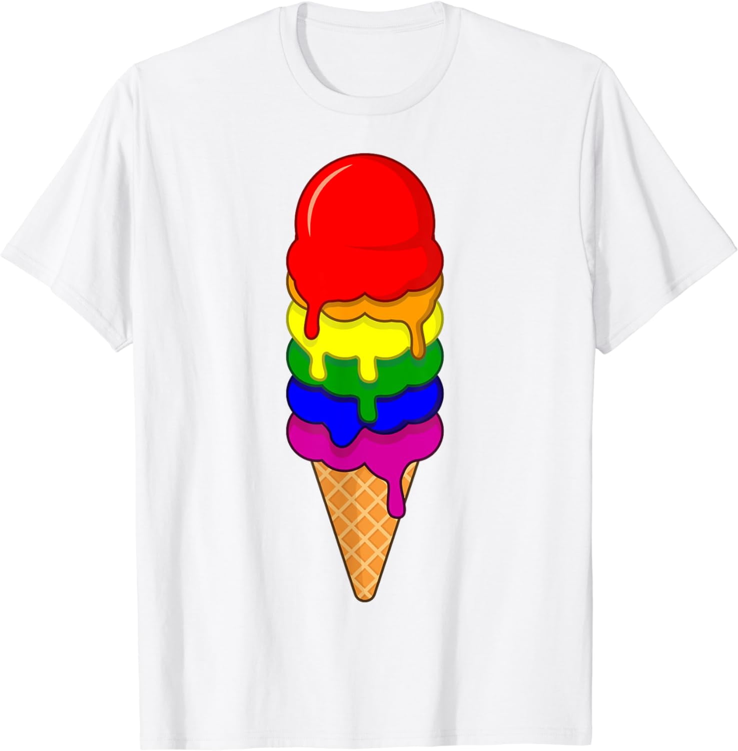 Ice Cream LGBT Pride Month LGBTQ Rainbow Flag T-Shirt - Walmart.com