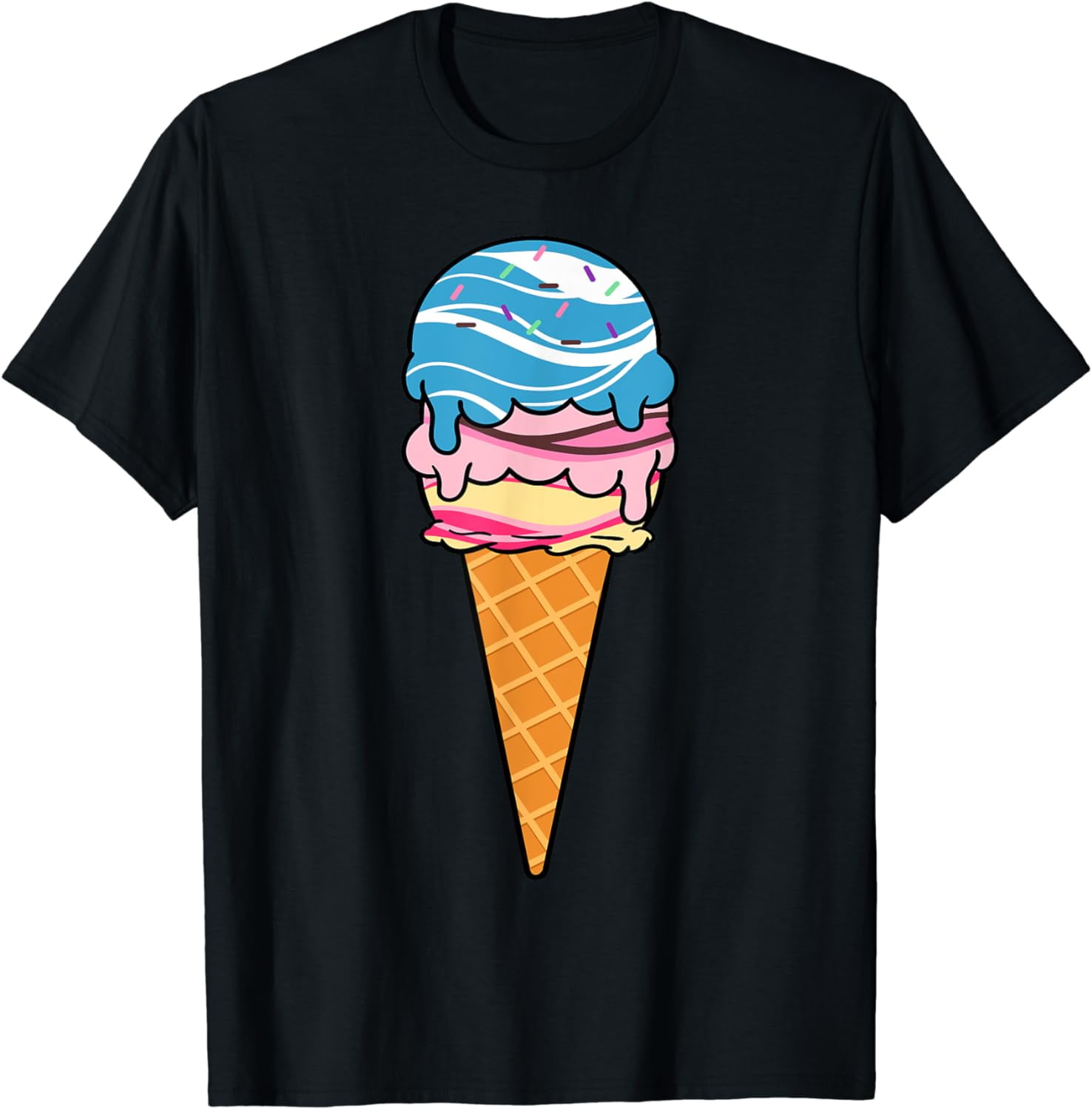 Ice Cream Layers Sorbet Lovers Sweet Cold Summer Dessert T-Shirt ...