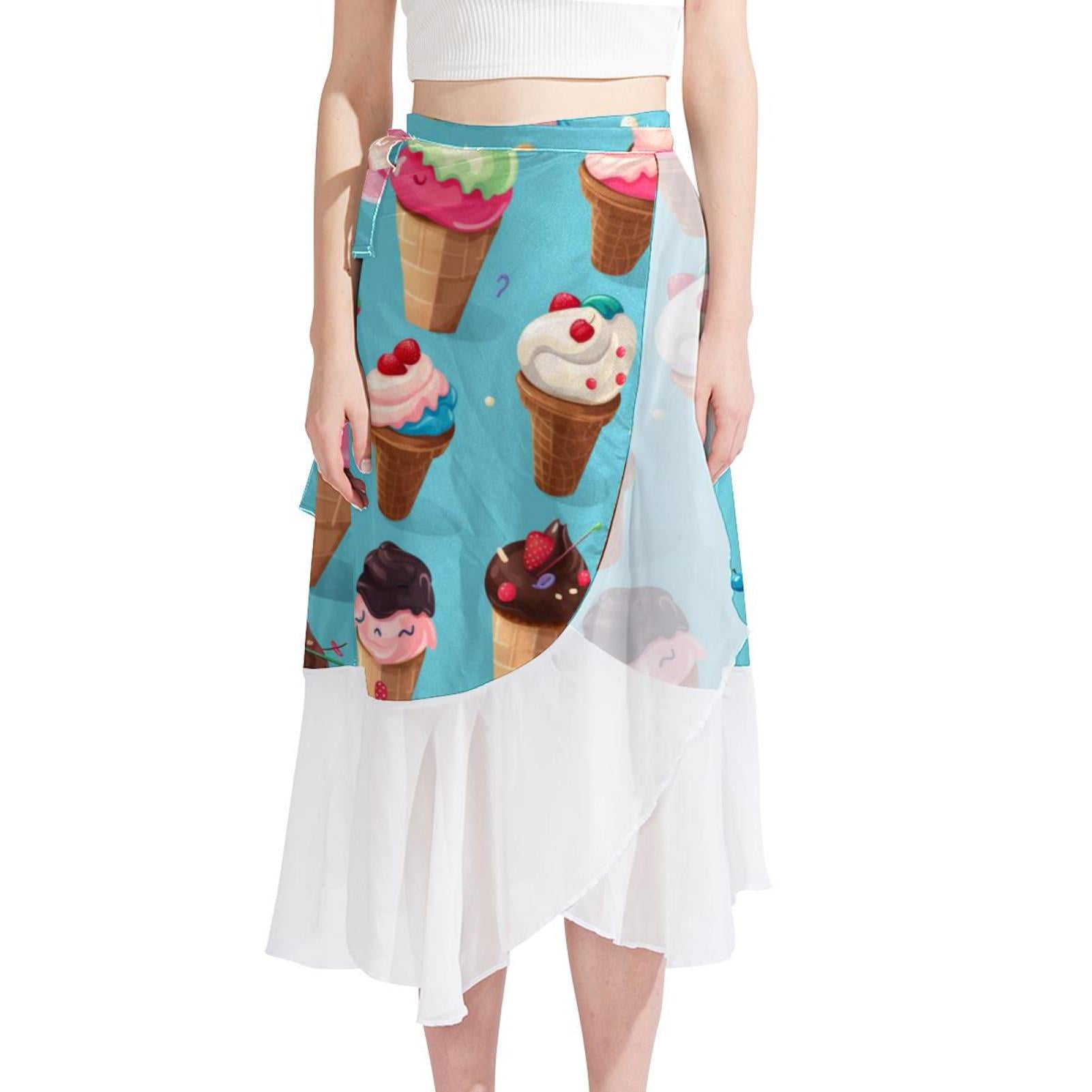 Ice Cream Light and Airy Chiffon Women's Beach Dress - Summer Attire ...