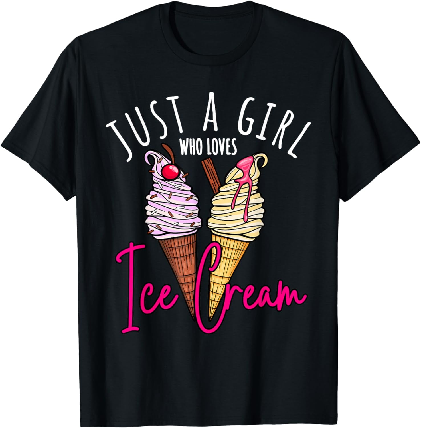 Ice Cream Lover, Girls Summer, Girls Funny Ice Cream T-Shirt - Walmart.com
