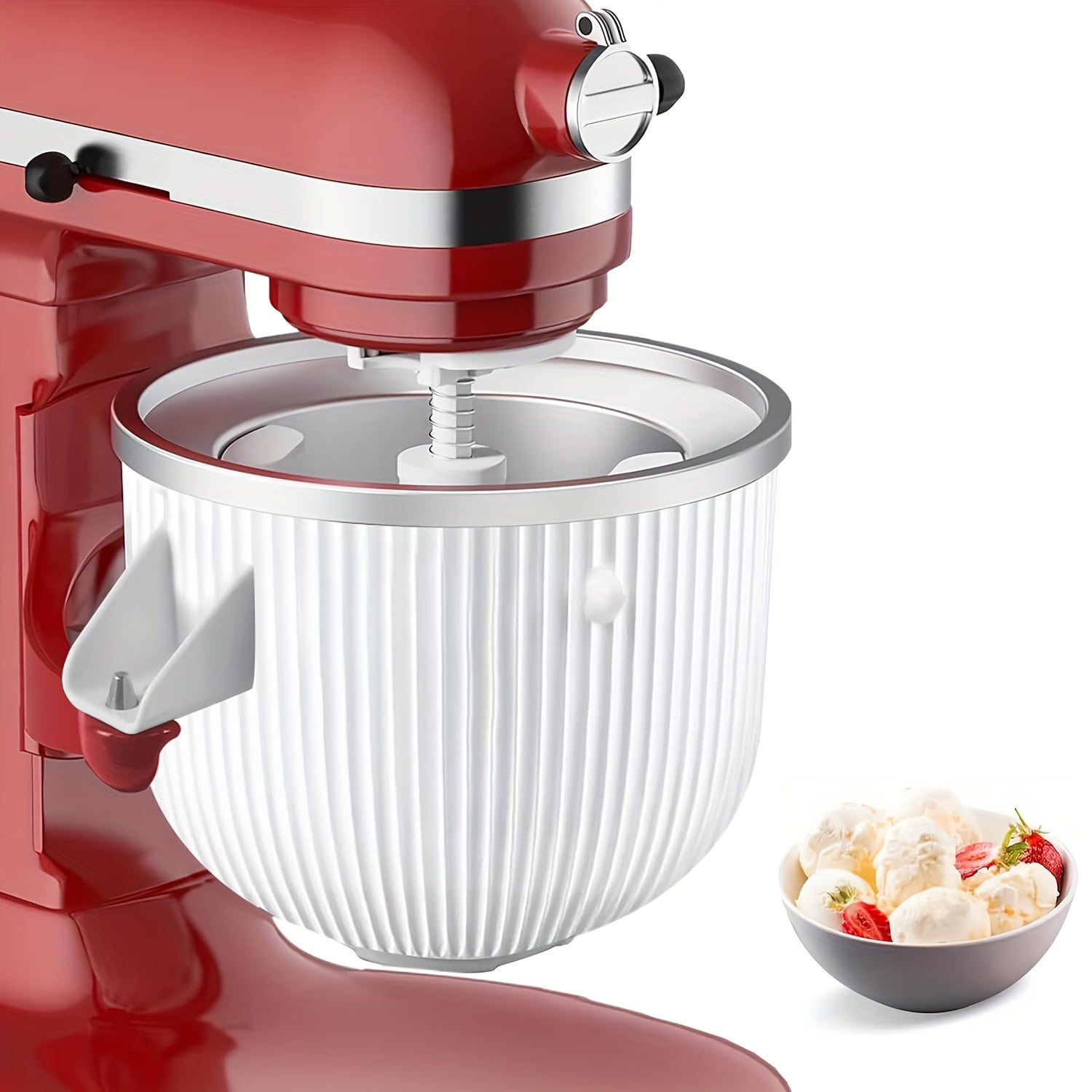 Ice Cream Maker Attachment For KA Mixers, Fits KA 4.5/5QT & 6QT Stand ...