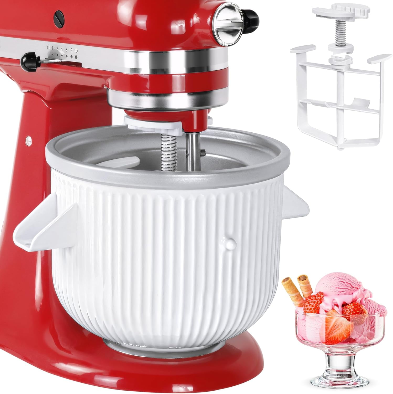 Ice Cream Maker Attachment for Kitchenaid Stand Mixer - Compatible with ...