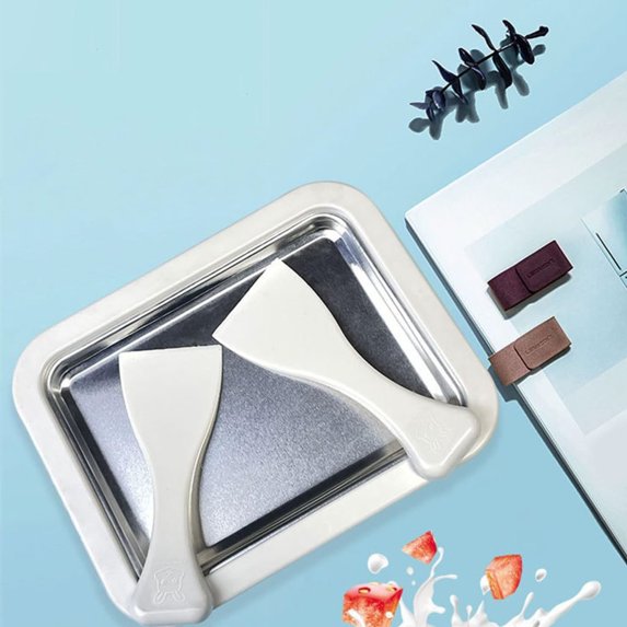 Ice Cream Maker Kit At-Home Instant Freeze Plate with 2 Scrapers, DIY ...