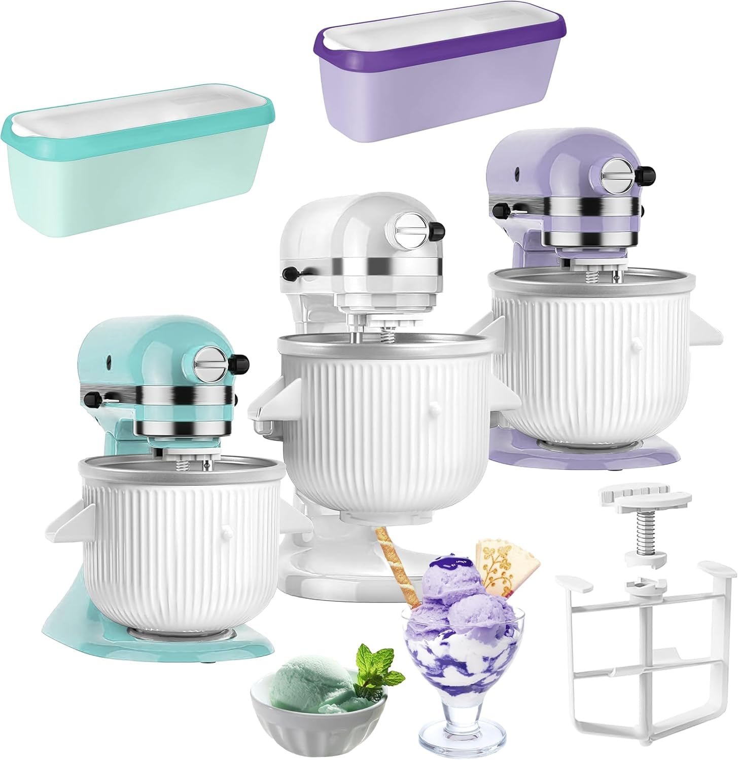 Ice Cream Maker Kitchen Aid, Food Processor Accessories Compatible with ...