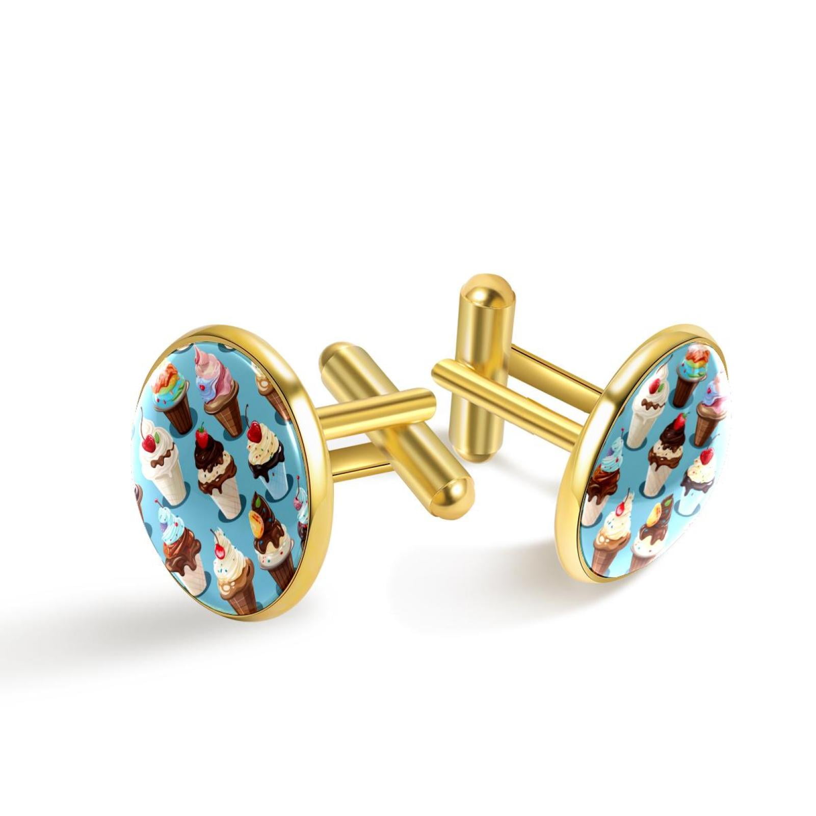 Ice Cream Men's Cufflinks for Formal Attire Made of Stainless Steel ...