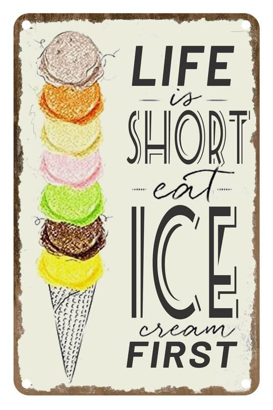 Ice Cream Metal Sign Homemade Ice Cream Parlor's Strawberry Kitchen ...