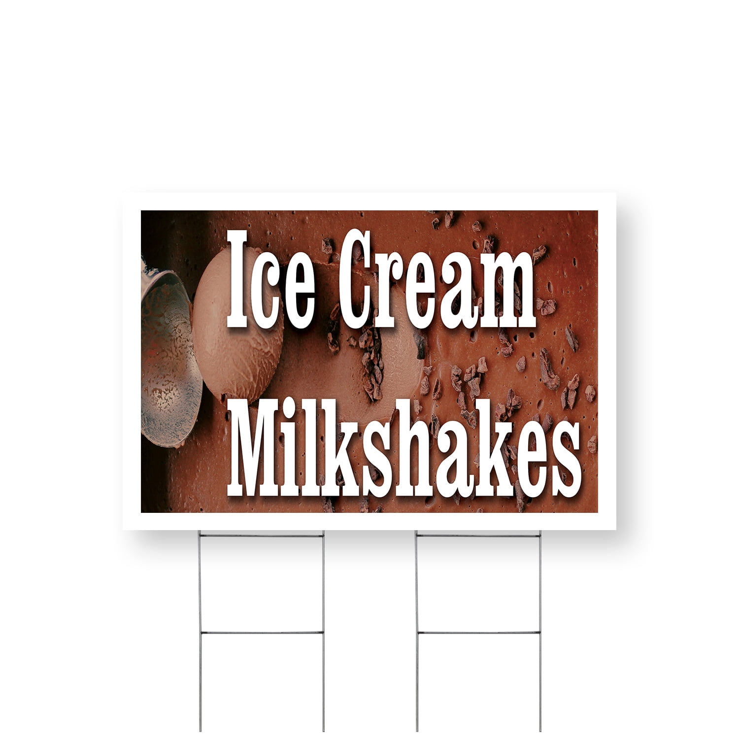 Ice Cream Milkshakes Yard Sign 24 Inch x 36 Inch Single Sided ...