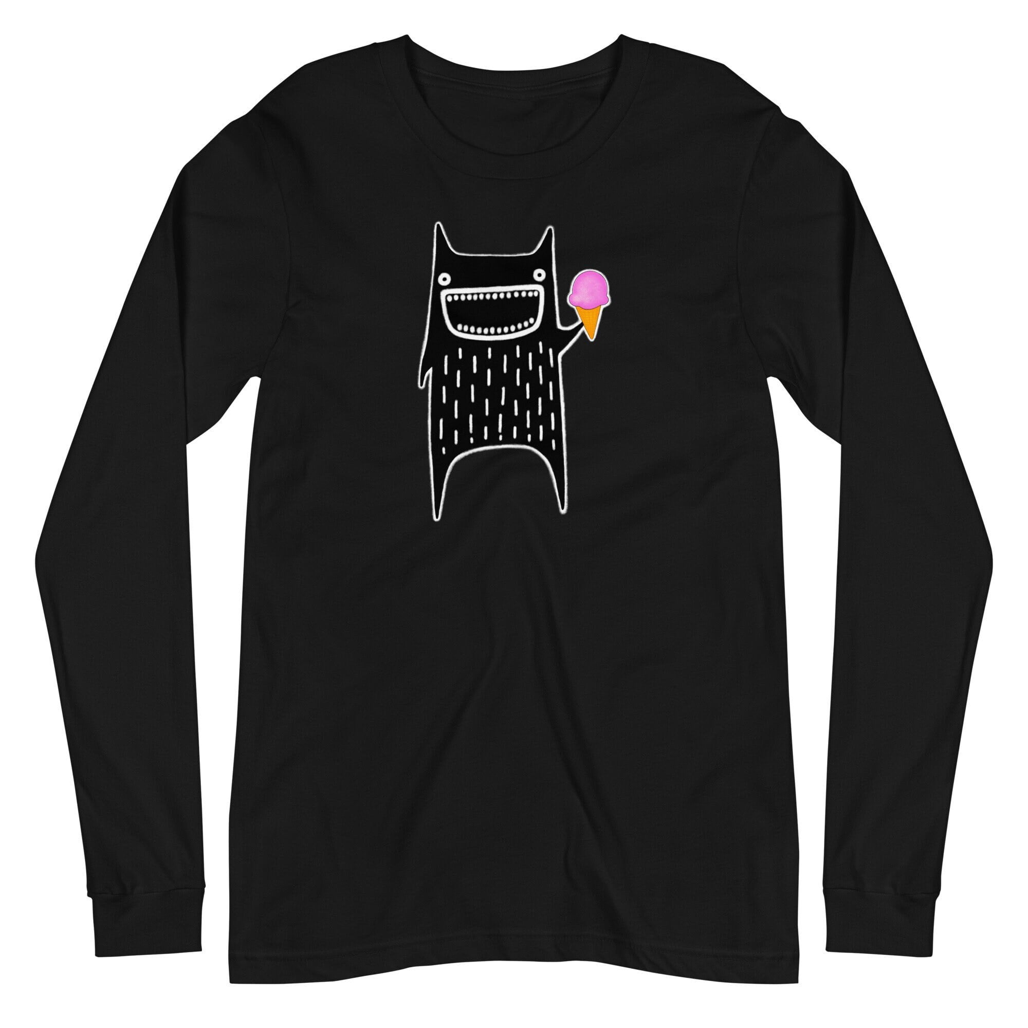 Ice Cream Monster Folk Art Weird Tee Goth Quirky Whimsical Birthday ...