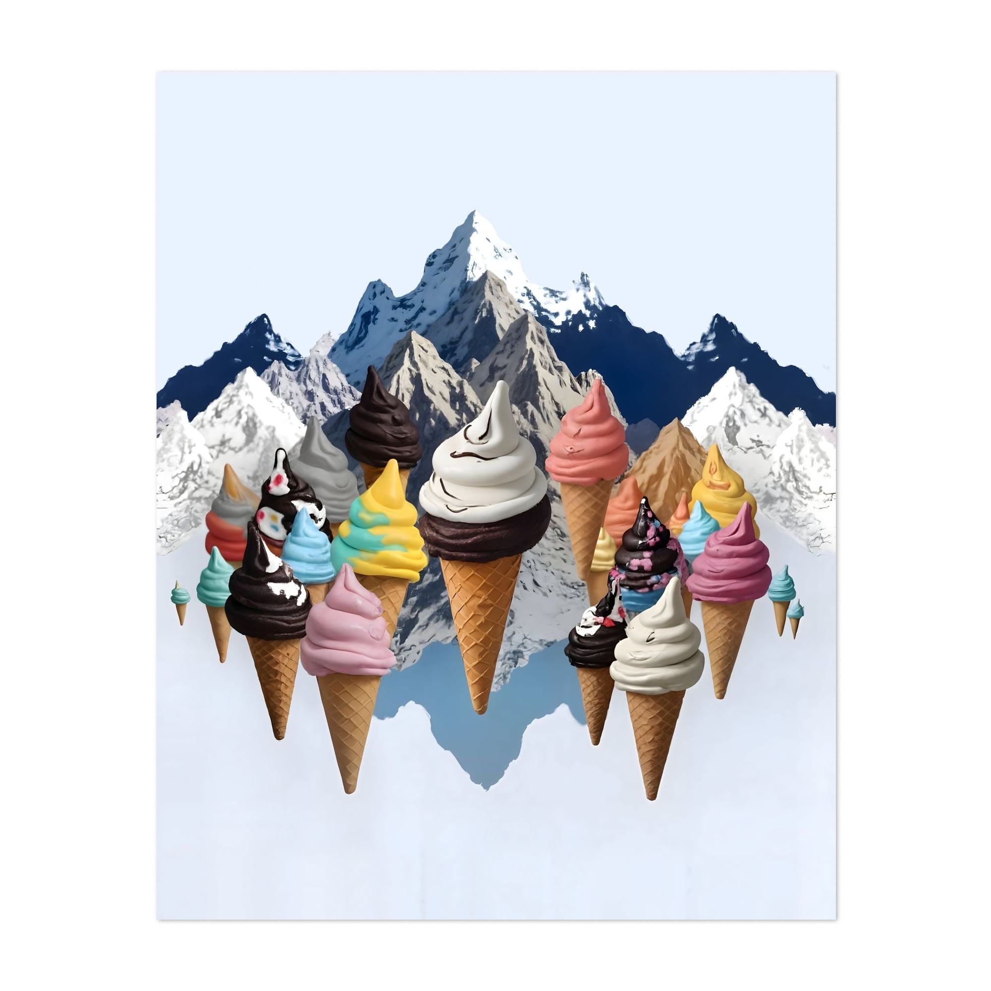 Ice Cream Mountains - India Illustration Surrealism Mountain Humor ...