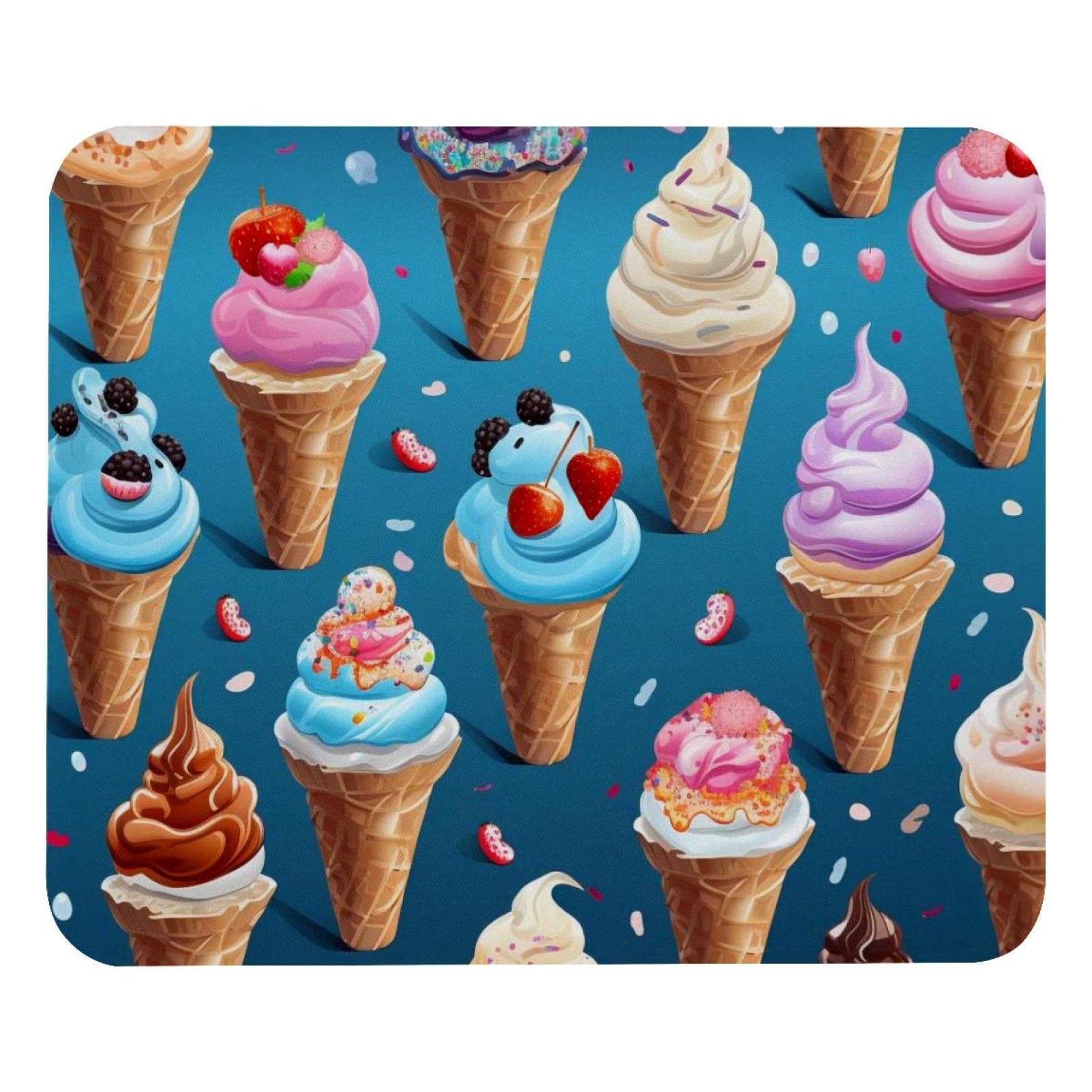 Ice Cream Mouse Pad, Rubber Base Computer Mouse Pads for Wireless Mouse ...