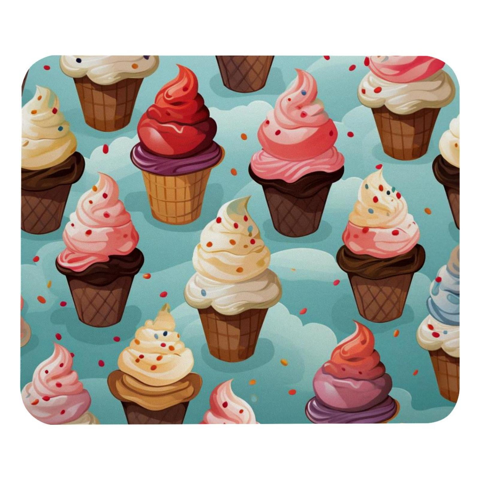 Ice Cream Mouse Pad, Rubber Base Computer Mouse Pads for Wireless Mouse ...