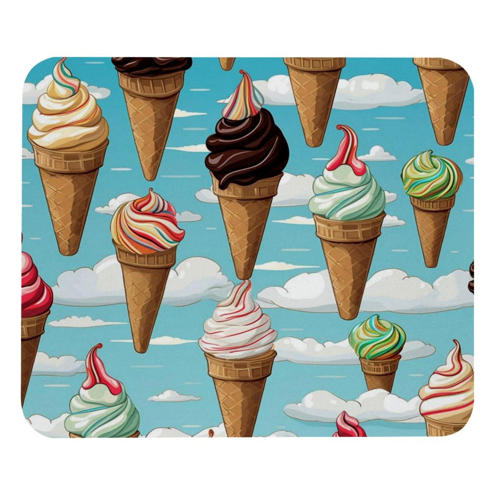 Ice Cream Mouse Pad, Rubber Base Computer Mouse Pads for Wireless Mouse ...