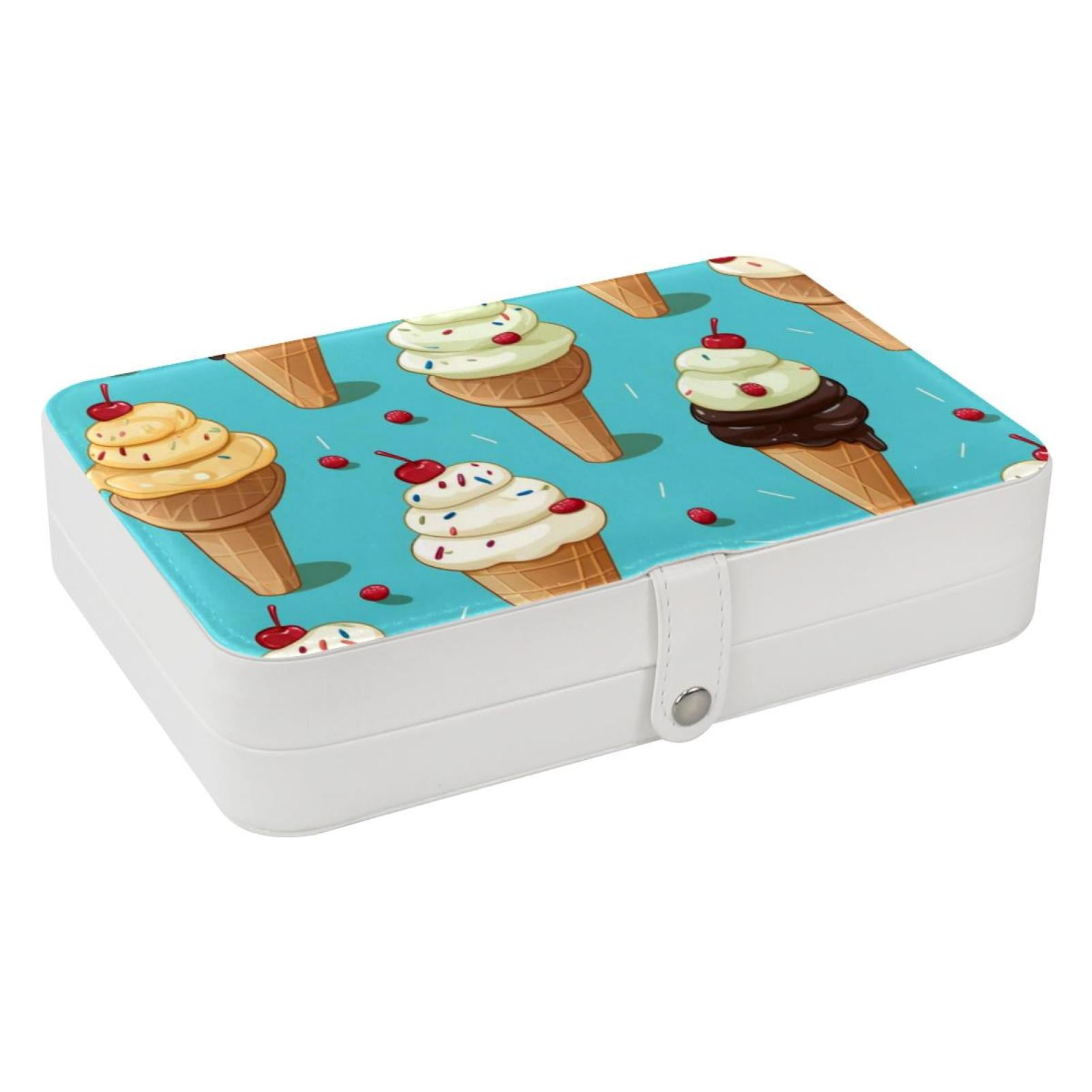 Ice Cream PU Leather Jewelry Display Organizer Box Display Case ...