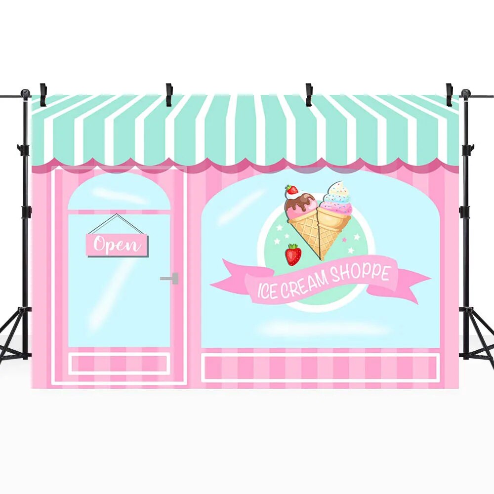 Ice Cream Parlor Backdrop for Photography Child's Room Wallpaper Baby ...
