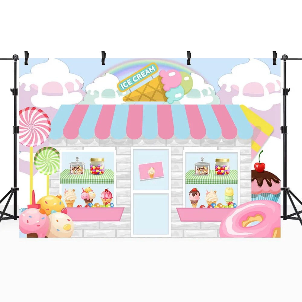 Ice Cream Parlor Backdrop for Photography Child's Room Wallpaper Baby ...