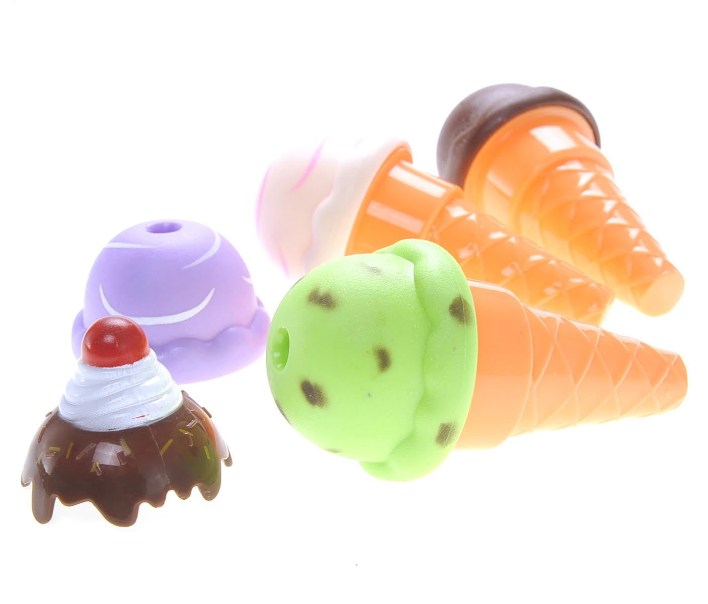 Ice Cream Parlor Play Set with Scooper, Cones, Cups, and Ice Cream ...
