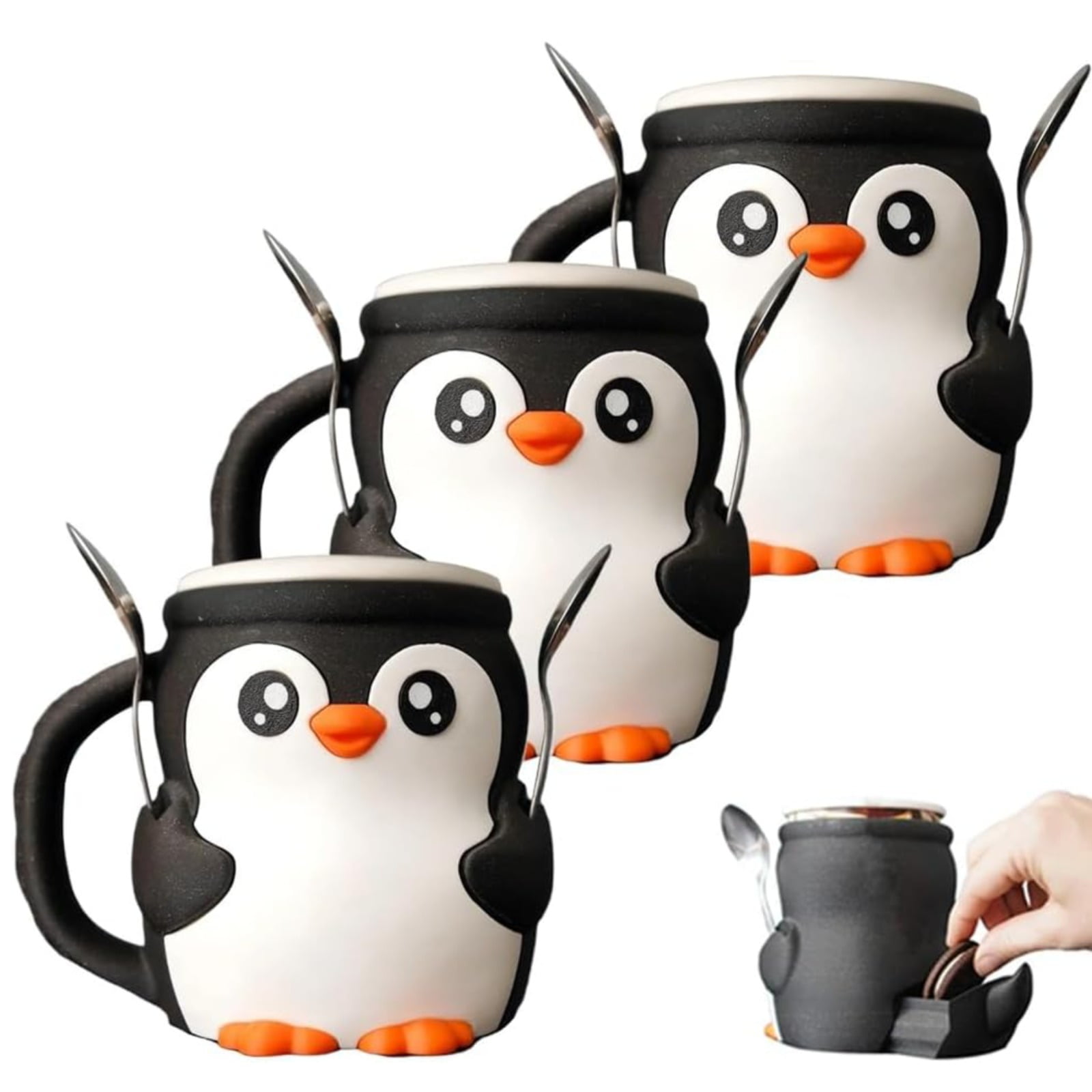 Ice Cream Pint Holder Penguin Beer Can Sleeve | Leakproof Reusable ...