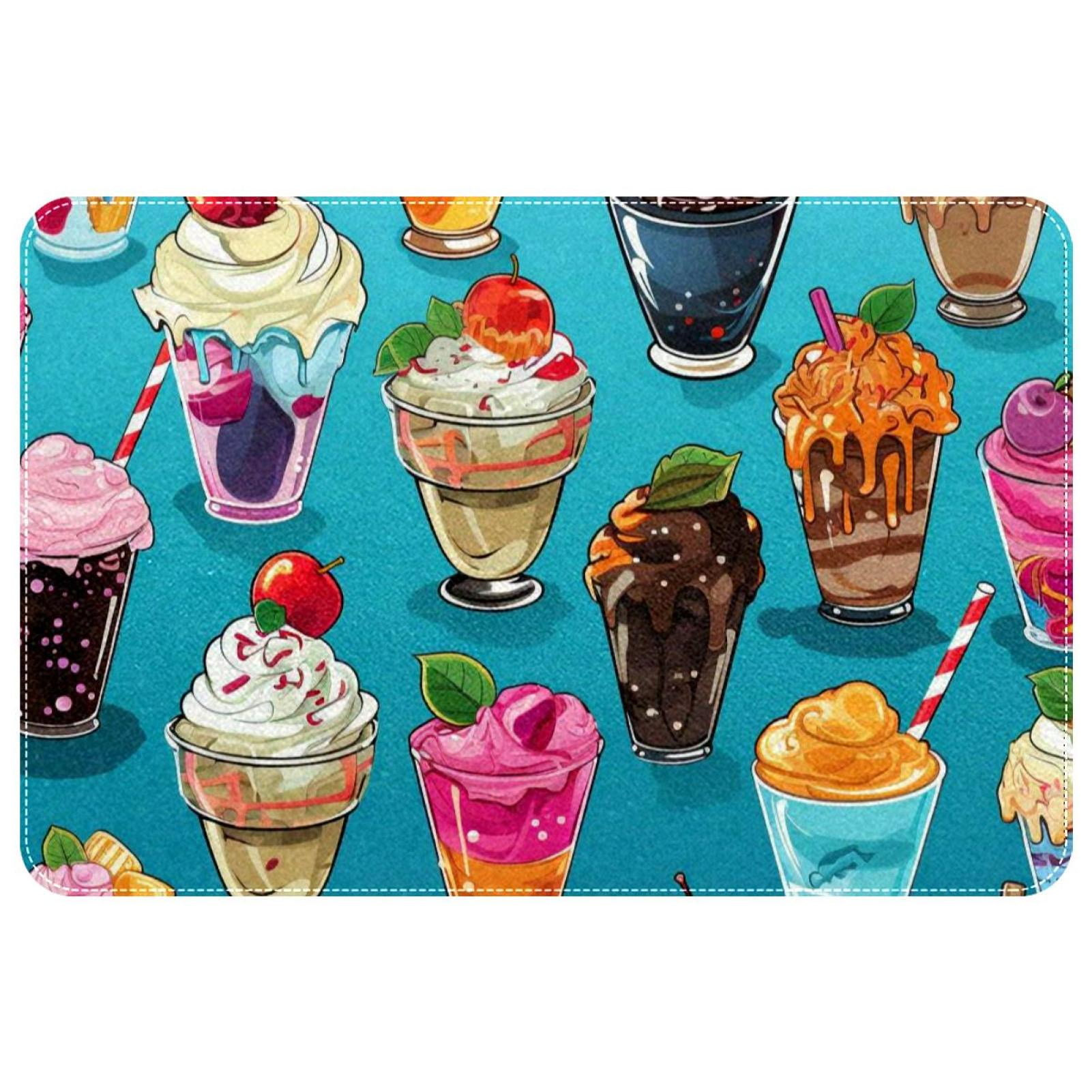 Ice Cream Polyester Non-Slip Machine Washable Floor Mat: Outdoor Carpet ...