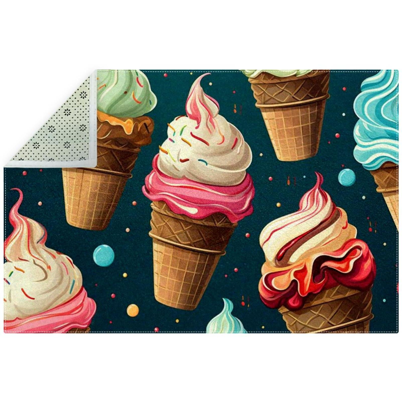 Ice Cream Polyester Office Mat - Right-Angle Floor Mat for Comfort and ...