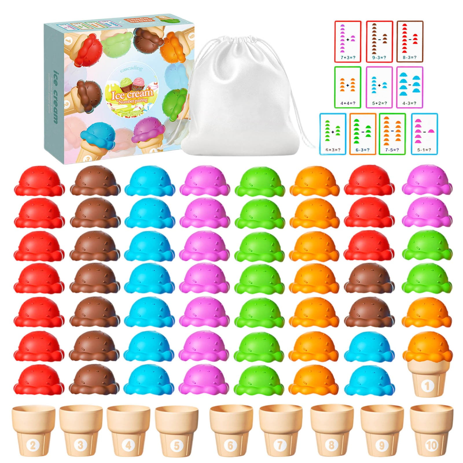 Ice Cream Preschool Learning Activities Counting And Color Sorting Set ...