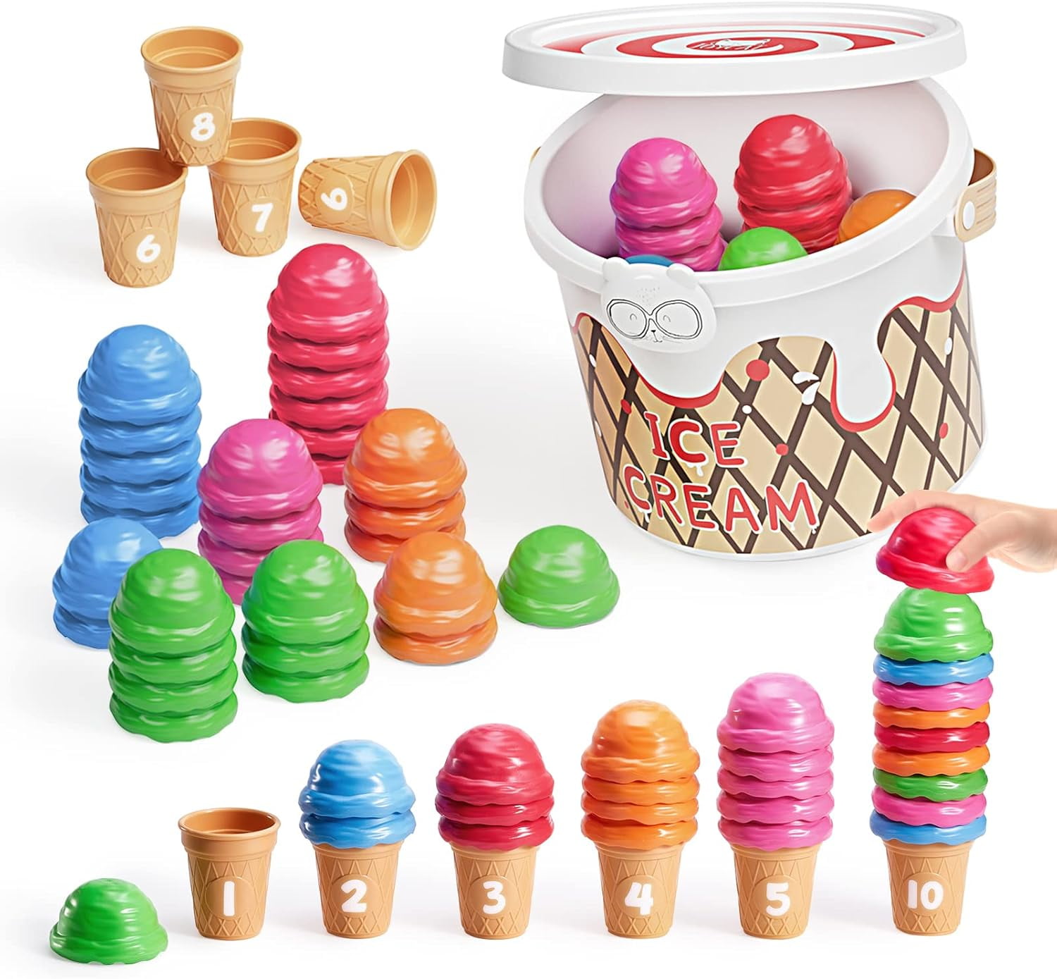 Ice Cream Preschool Learning Activities Counting and Color Sorting Set ...