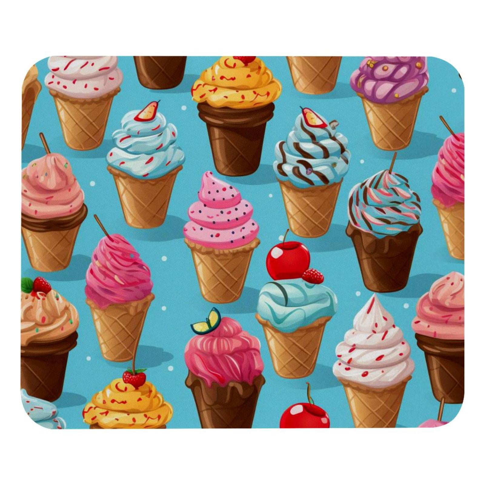 Ice Cream Printed Non-Slip Rubber Bottom Gaming Mouse Pad 8.3x9.8 Inch ...