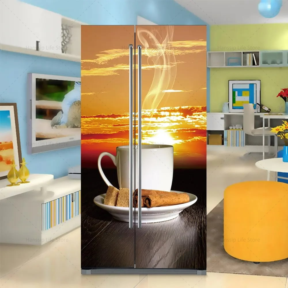 Ice Cream Printed Refrigerator Door Mural Stickers Wateproof PVC ...