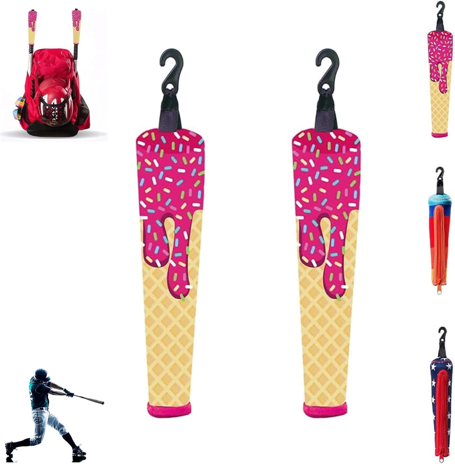 Ice Cream Protective Baseball Bat Handle Cover, 2025 New Bat Handle ...
