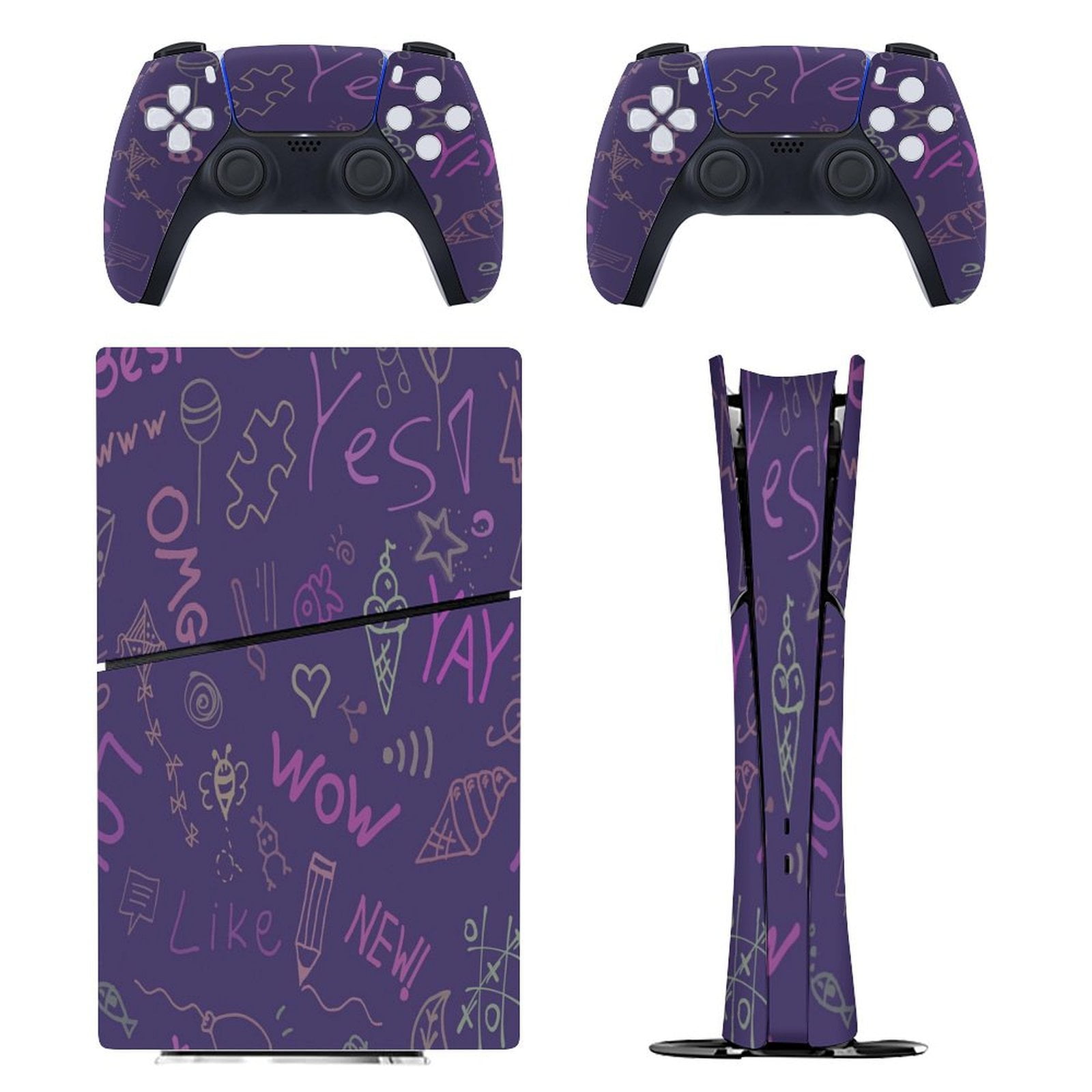 Ice Cream, Purple PS5/PS5 Slim Digital Disc Skin Sticker For Console ...