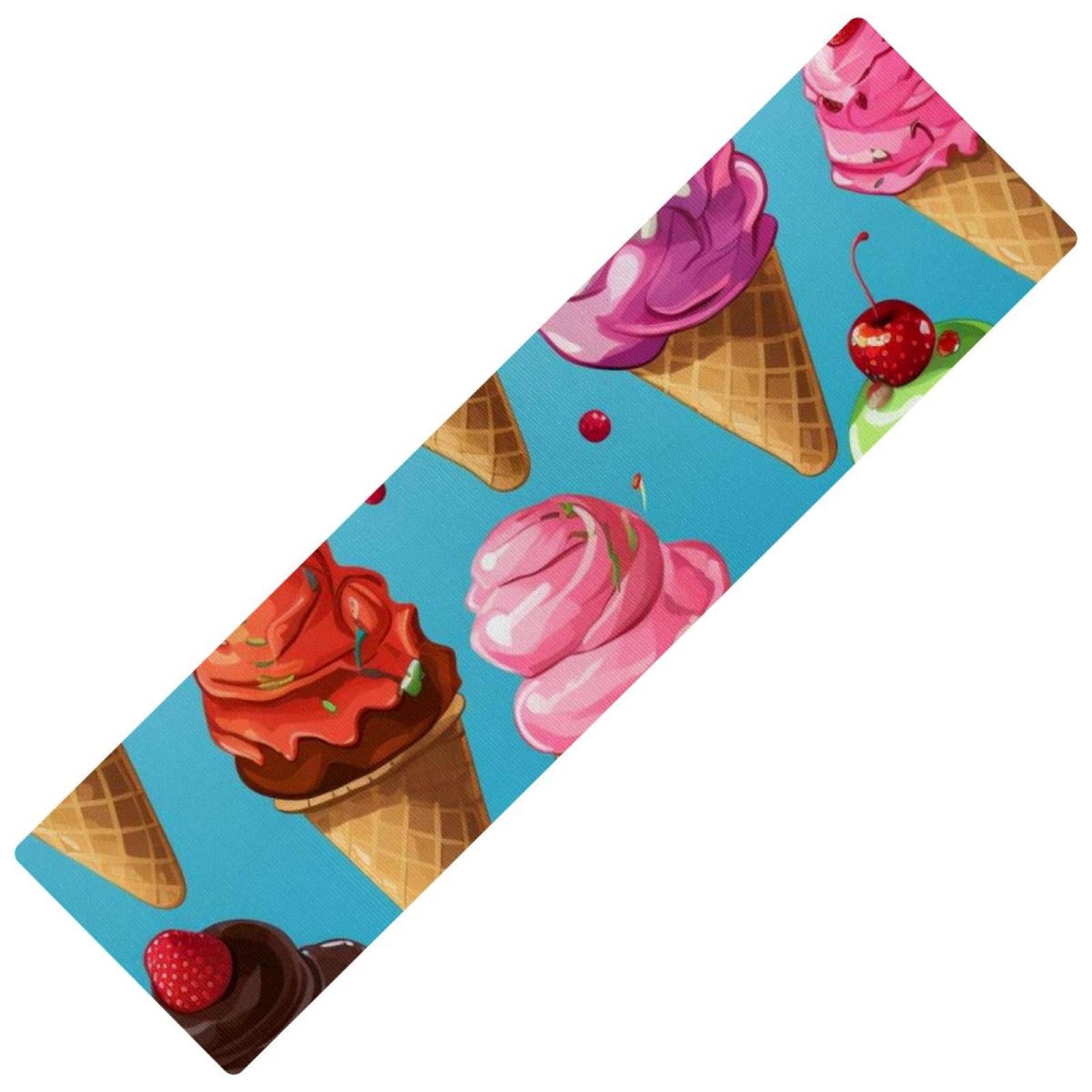 Ice Cream Rectangular Kitchen Runner Rug, 15.7"x59", Washable ...