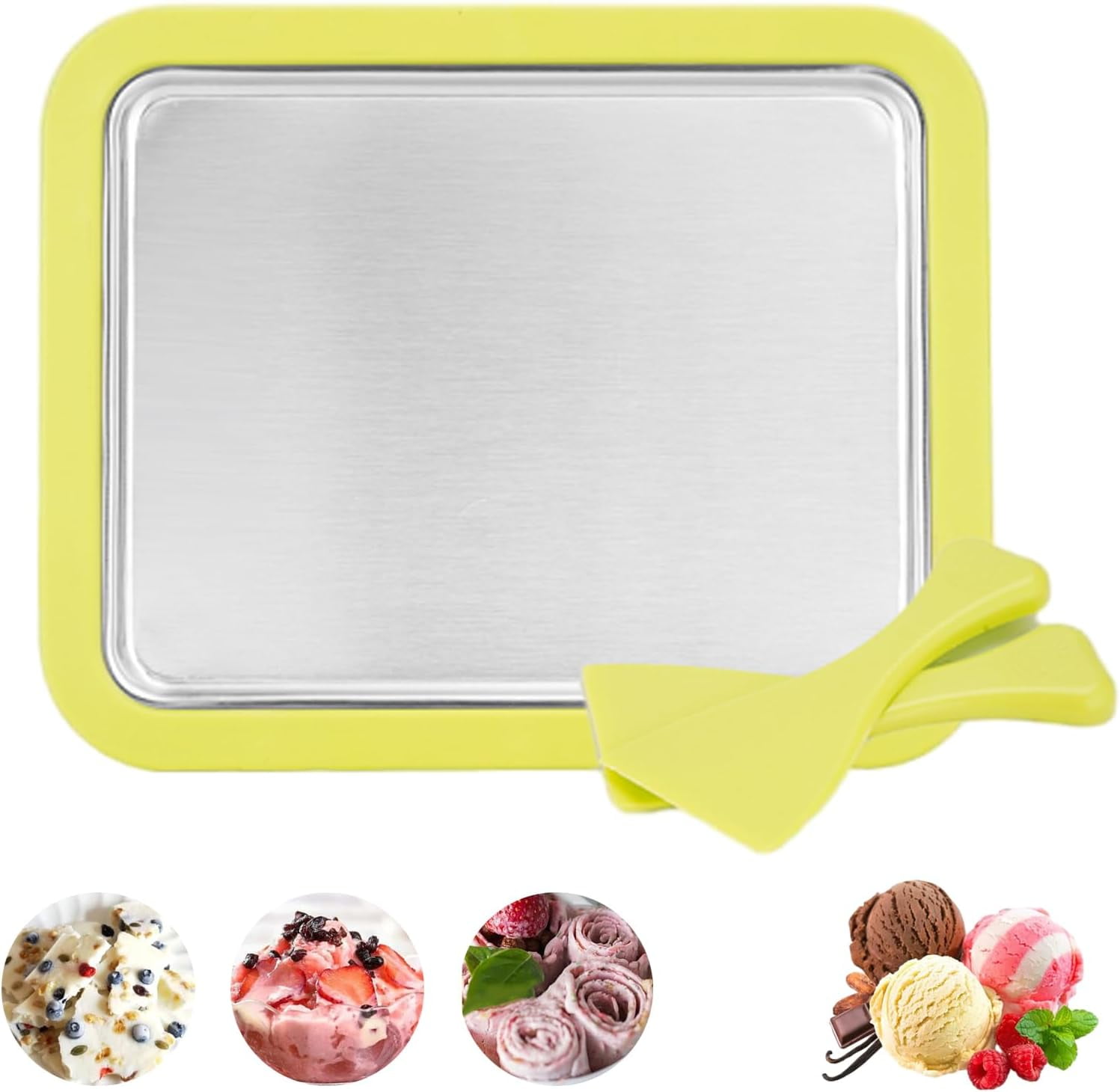 Ice Cream Roller Set,Sweet Spot Instant Cold Pan Plate,Homemade DIY ...