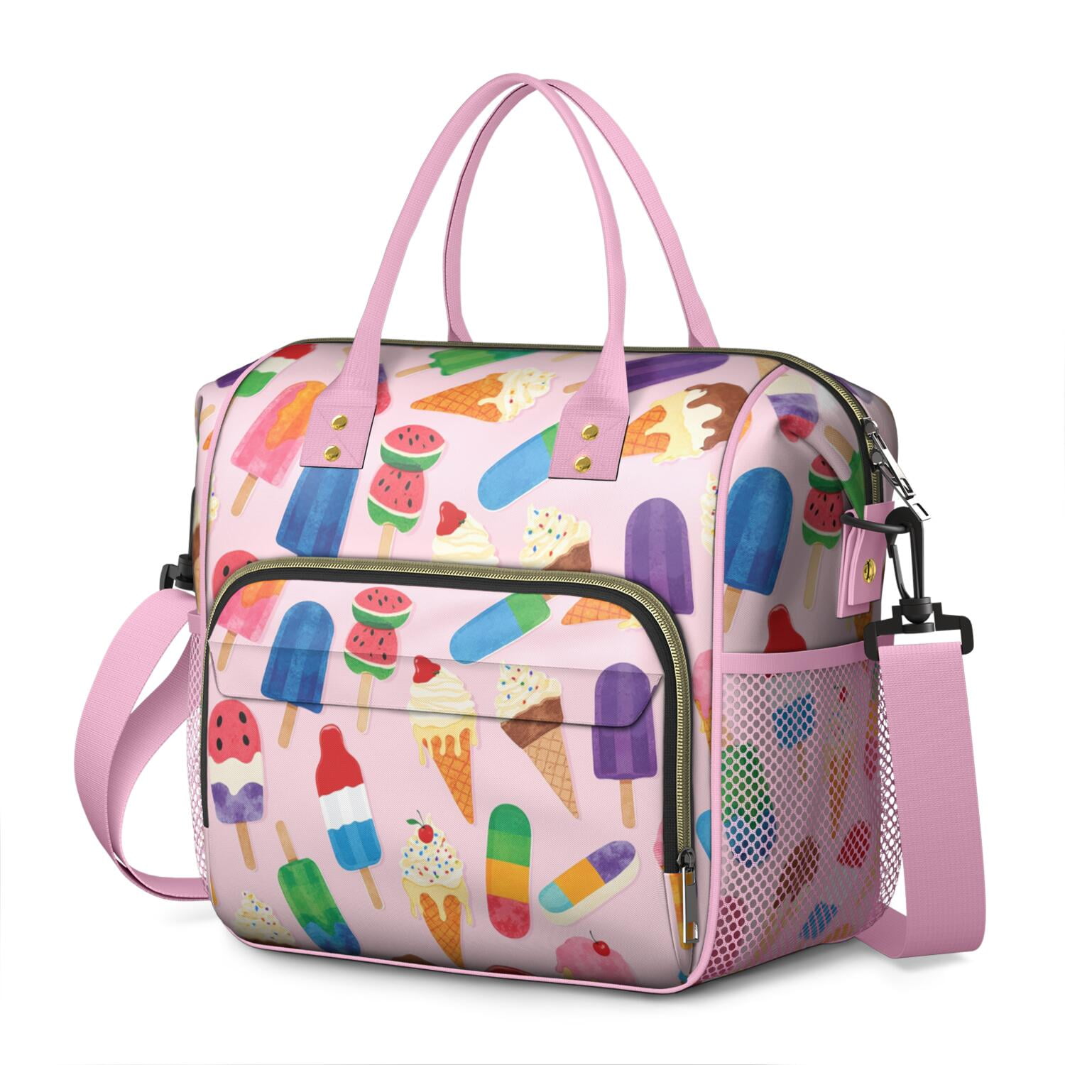 Ice Cream Roomy Insulated Lunch Bags Reusable Lunch Tote for Office ...