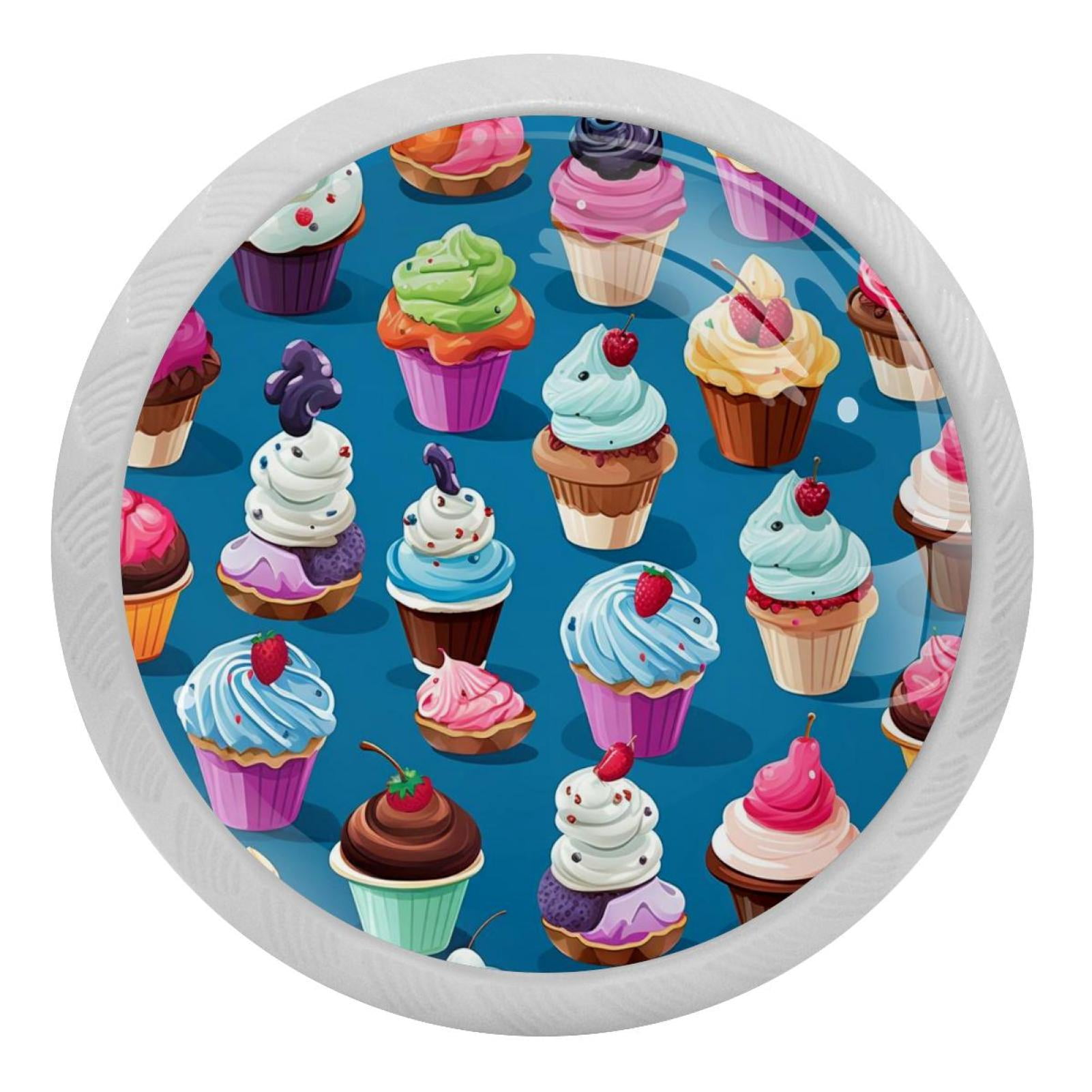 Ice Cream Round Glow-in-the-Dark Cabinet Knobs with Screws - 4 Pack ...