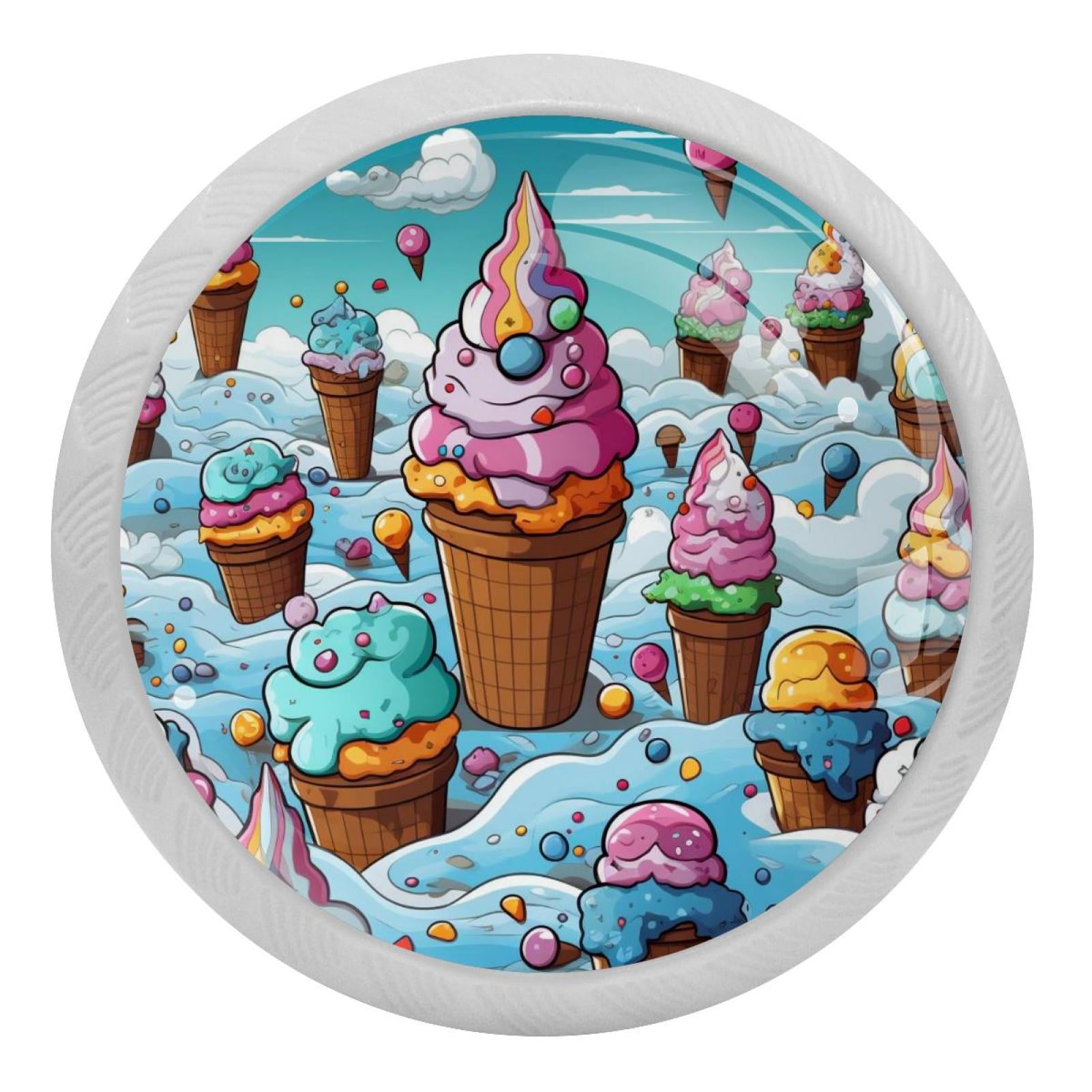 Ice Cream Round Glow-in-the-Dark Fluorescent Cabinet and Dresser Knobs ...
