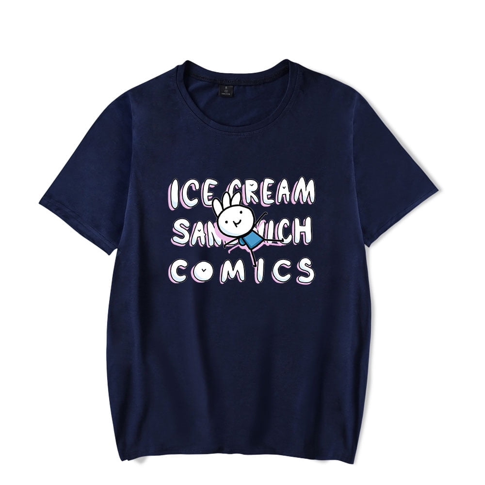 Ice Cream Sandwich Merch T-Shirt Comic Cute Logo T Shirts Short Sleeve ...